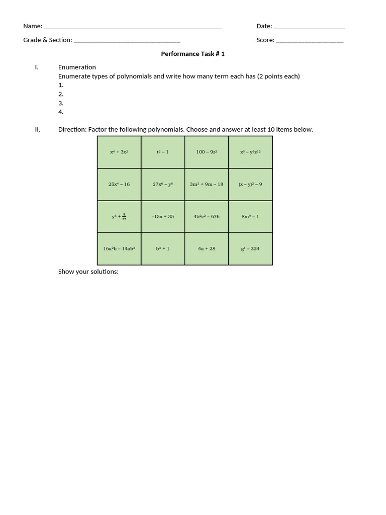 Math 8 - Ptask #1 | PDF | Career & Growth | Computers