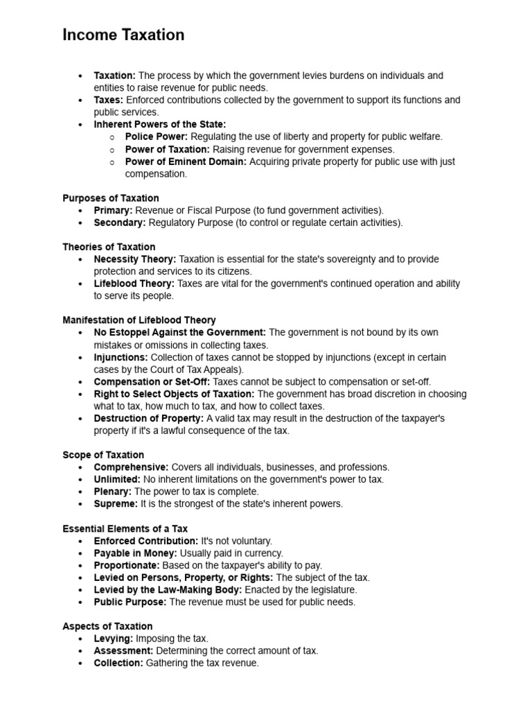 Income Taxation Reviewer Prelim | PDF