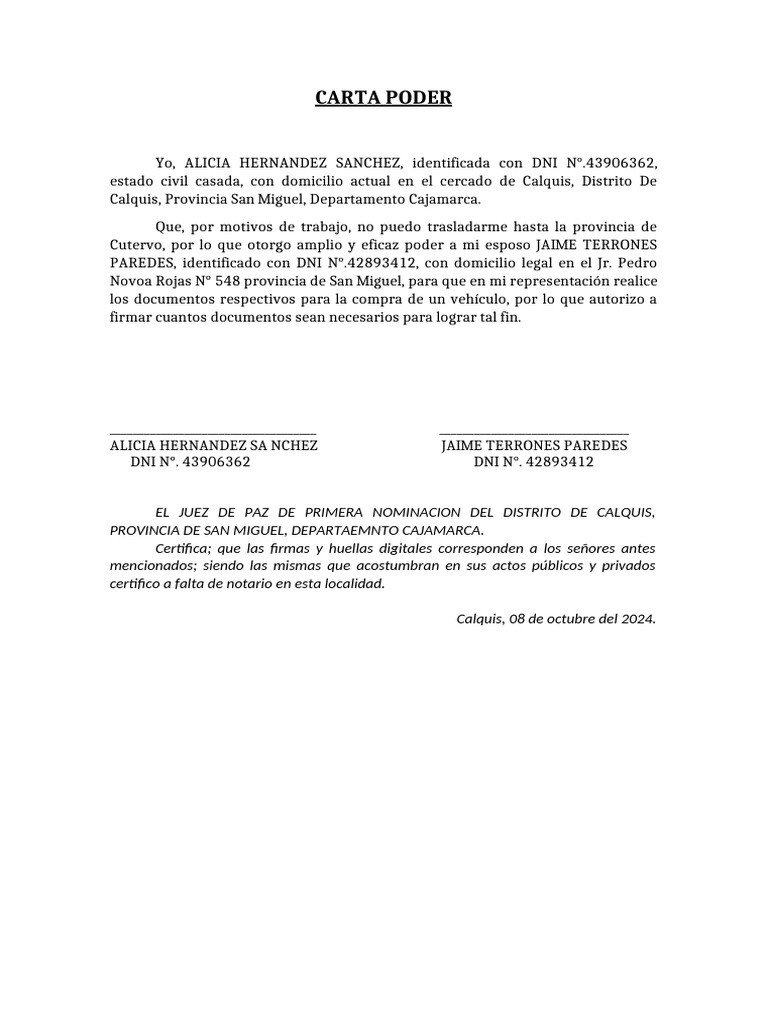 Carta Poder | PDF