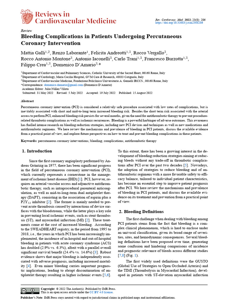 Bleedin in PCI | PDF