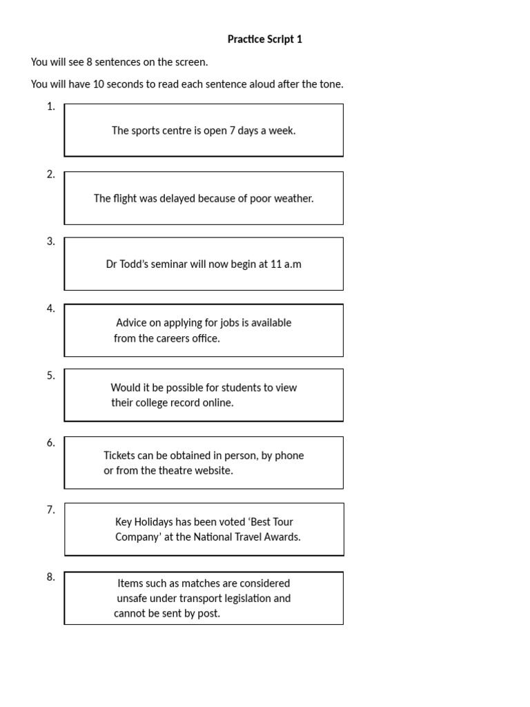 Practice Script 1 | PDF