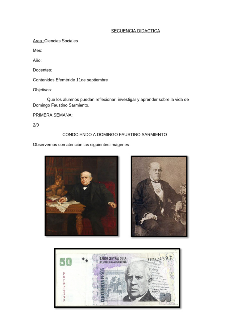 SECUENCIA DIDACTICA SARMIENTO | PDF