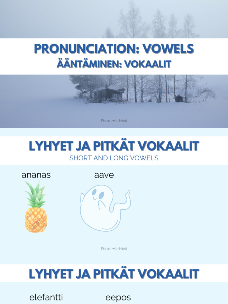 7vokaalit Pronunciation 1 New | PDF