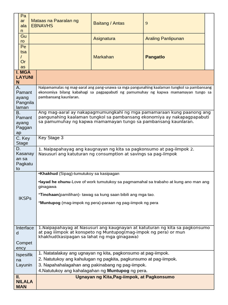 Lesson Exemplar-AP9 Week 9quarter3 | PDF