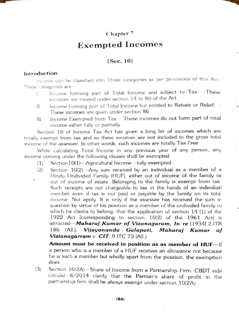 Exempted Incomes | PDF | Tax Exemption | Finance & Money Management