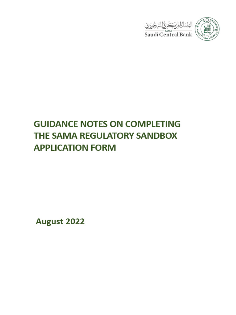 Regulatory Sandbox-Application Guidance Notes-EN | PDF