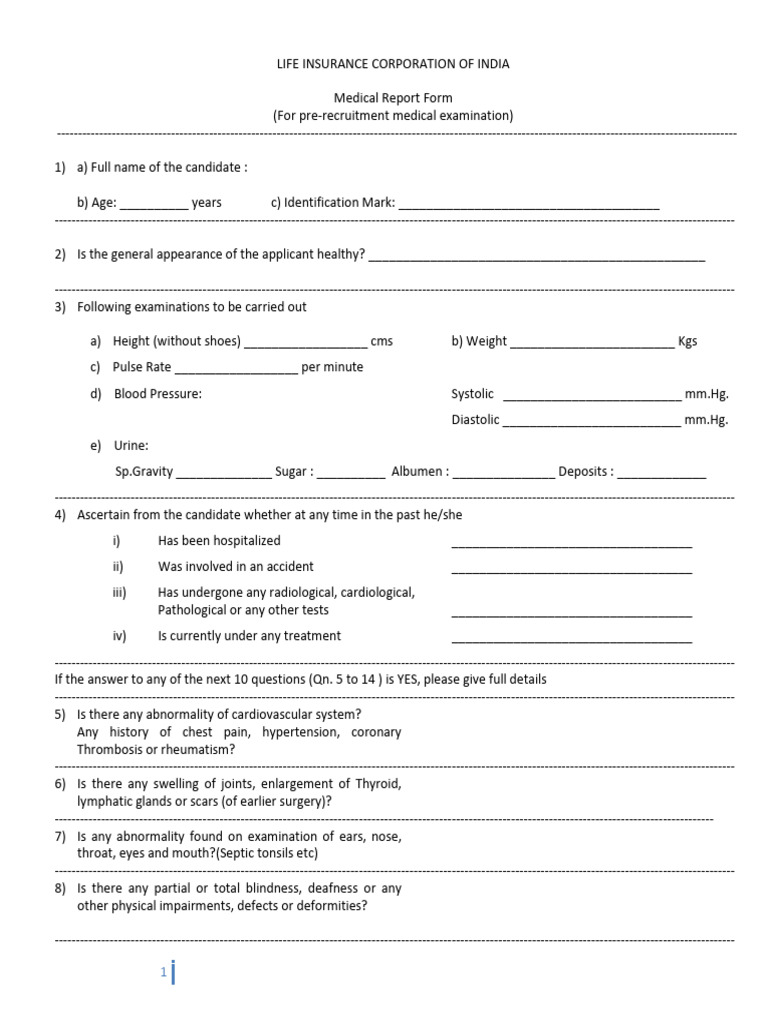 Medical Report | PDF