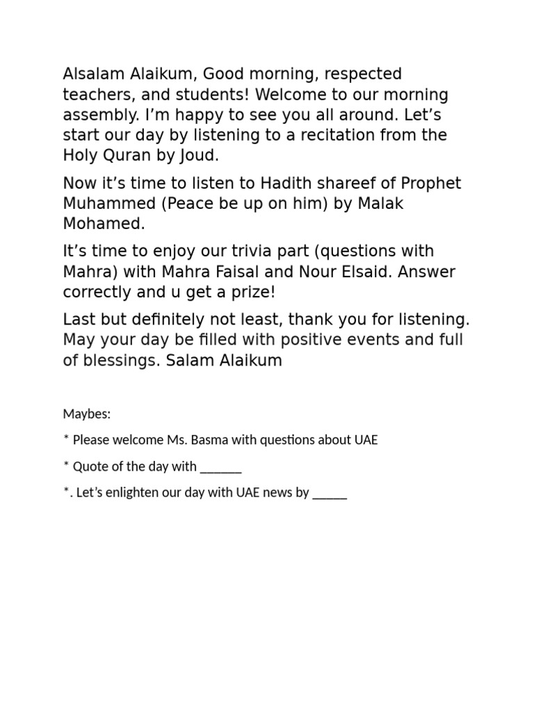 Assembly Template | PDF