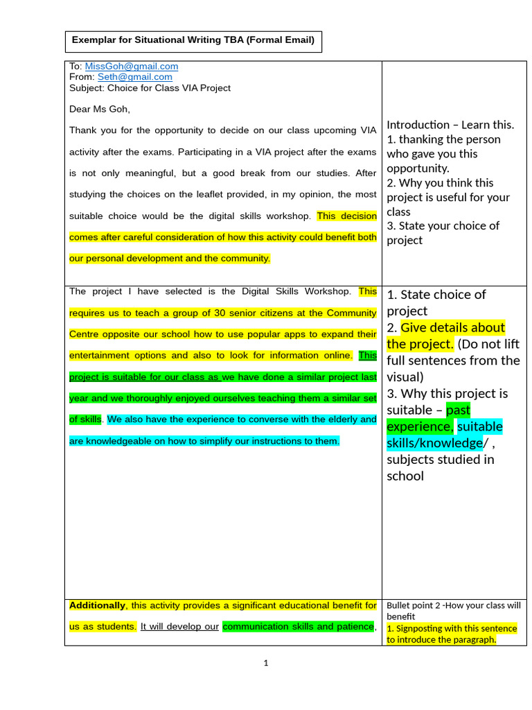 Exemplar Formal Email | PDF