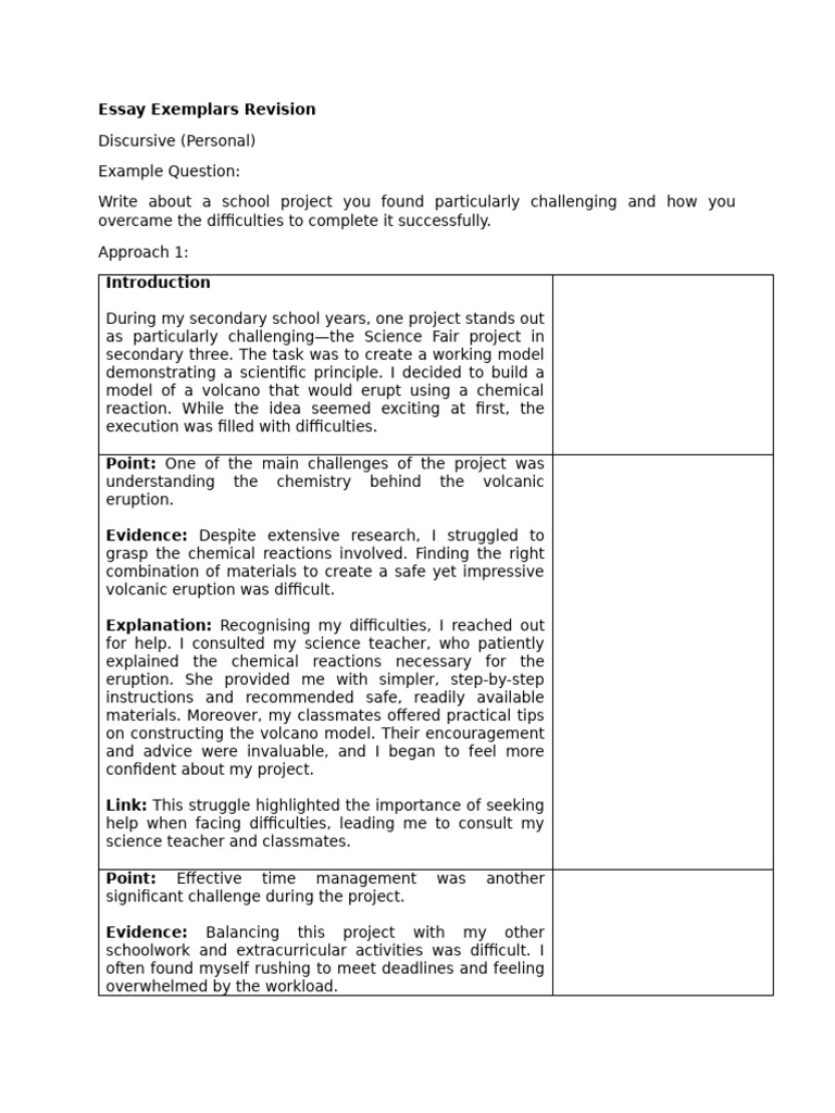 Essay Exemplars Revision | PDF