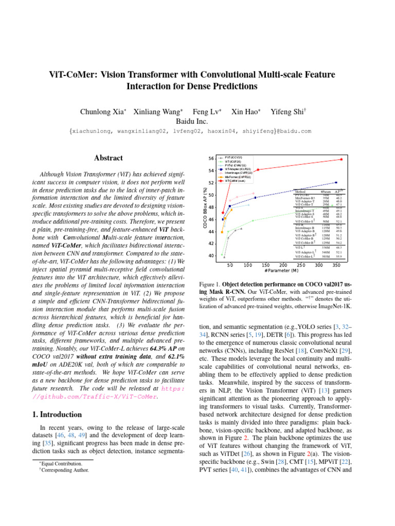 Vision Transformer With Convolutional Multi-Scale Feature | PDF
