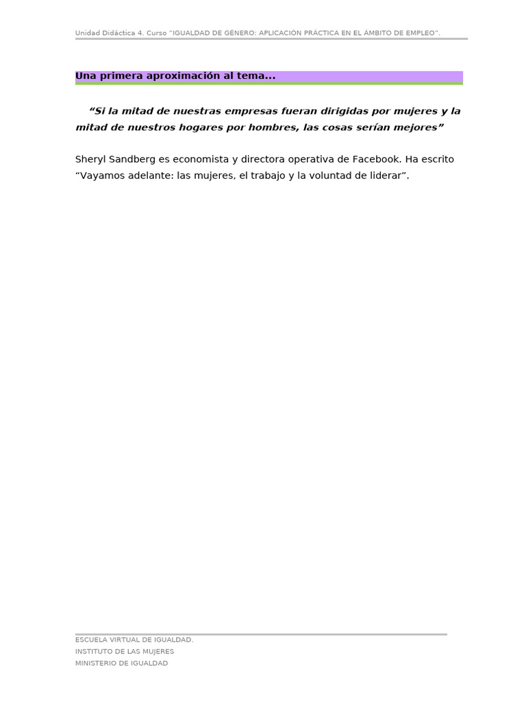 Tema 4 Curso Igualdad de Genero | PDF
