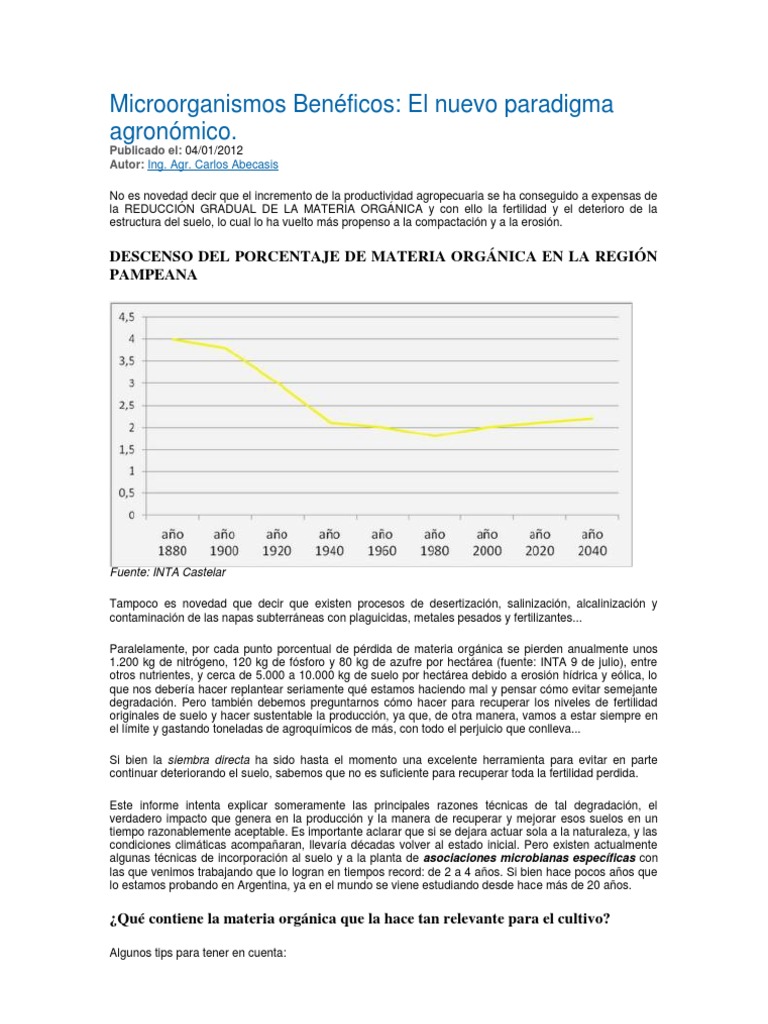 Microorganismos Benéficos en Suelos Agrícolas | PDF | Microorganismo | Suelo