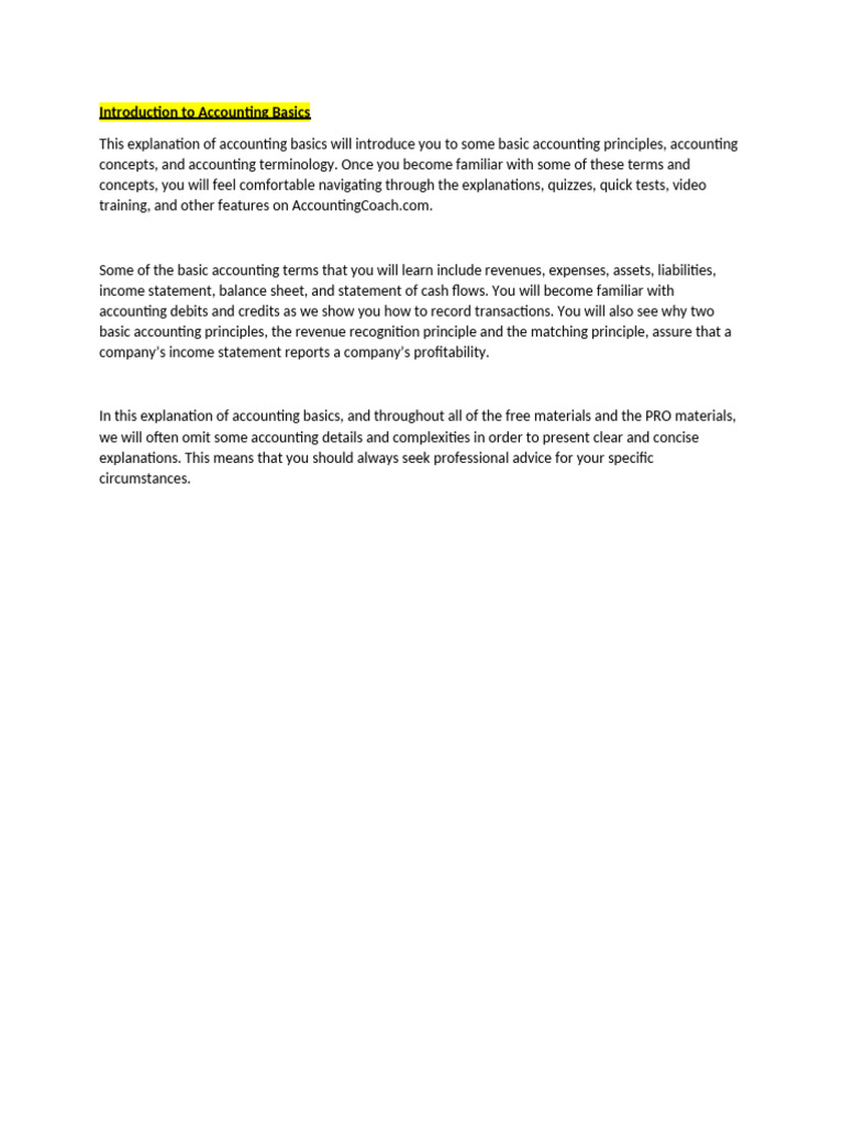 Accounting Explanation | PDF