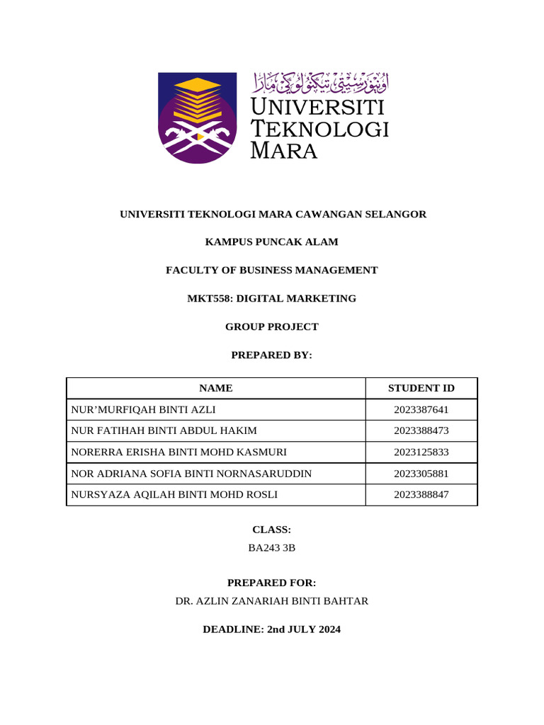 Report Video Raya Mkt558 | PDF