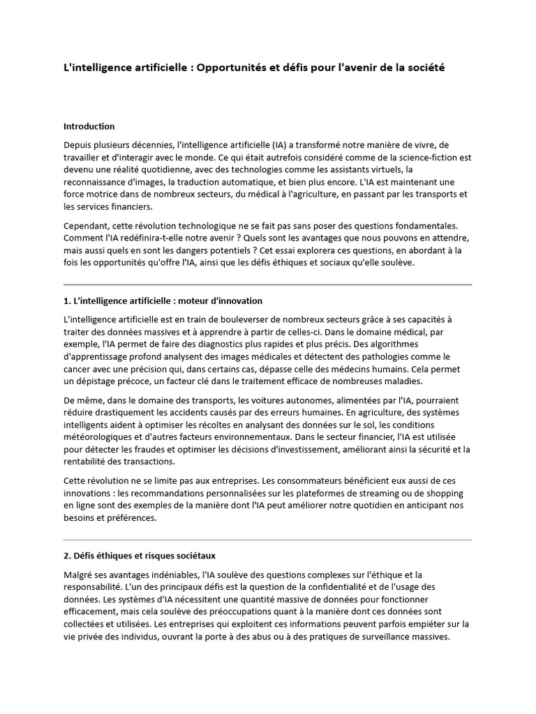 Intelligence Artificielle Modérée | PDF
