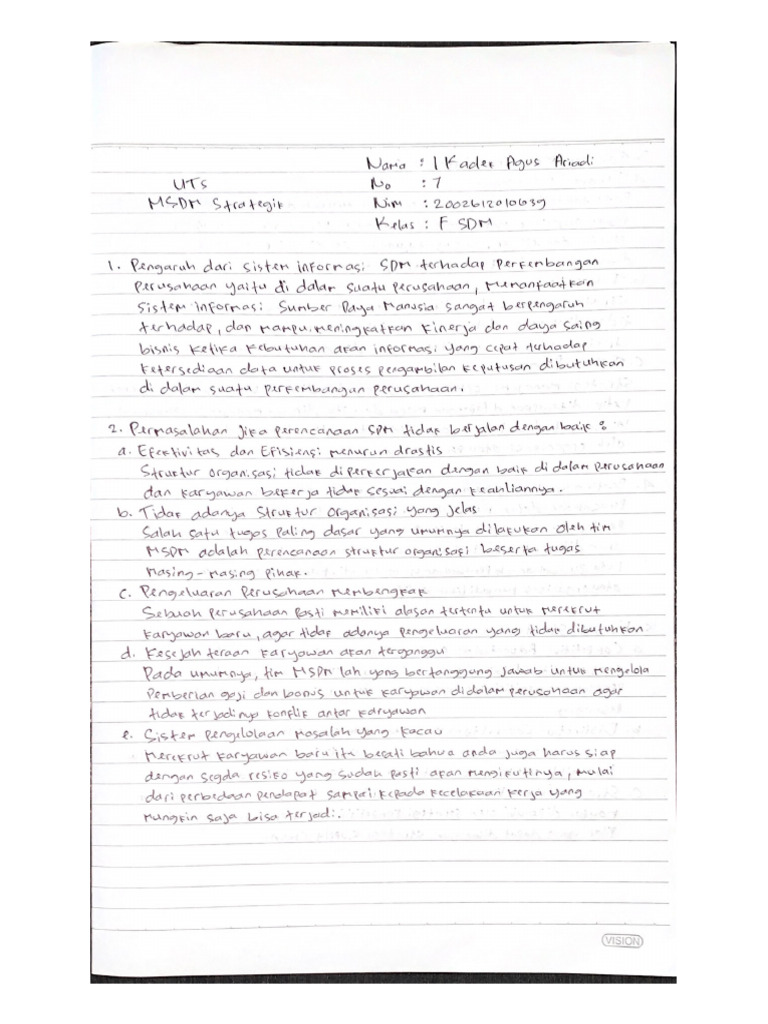7 - Uts MSDM Strategik - I Kadek Agus Ariadi | PDF