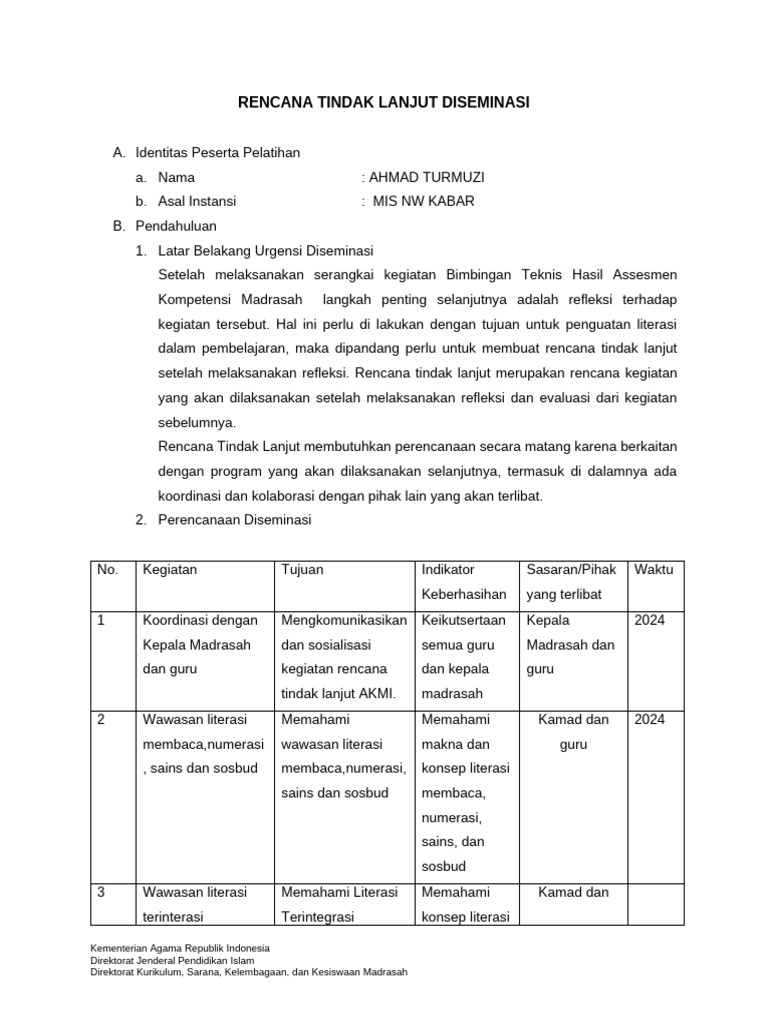 16 Format RTL Diseminasi | PDF