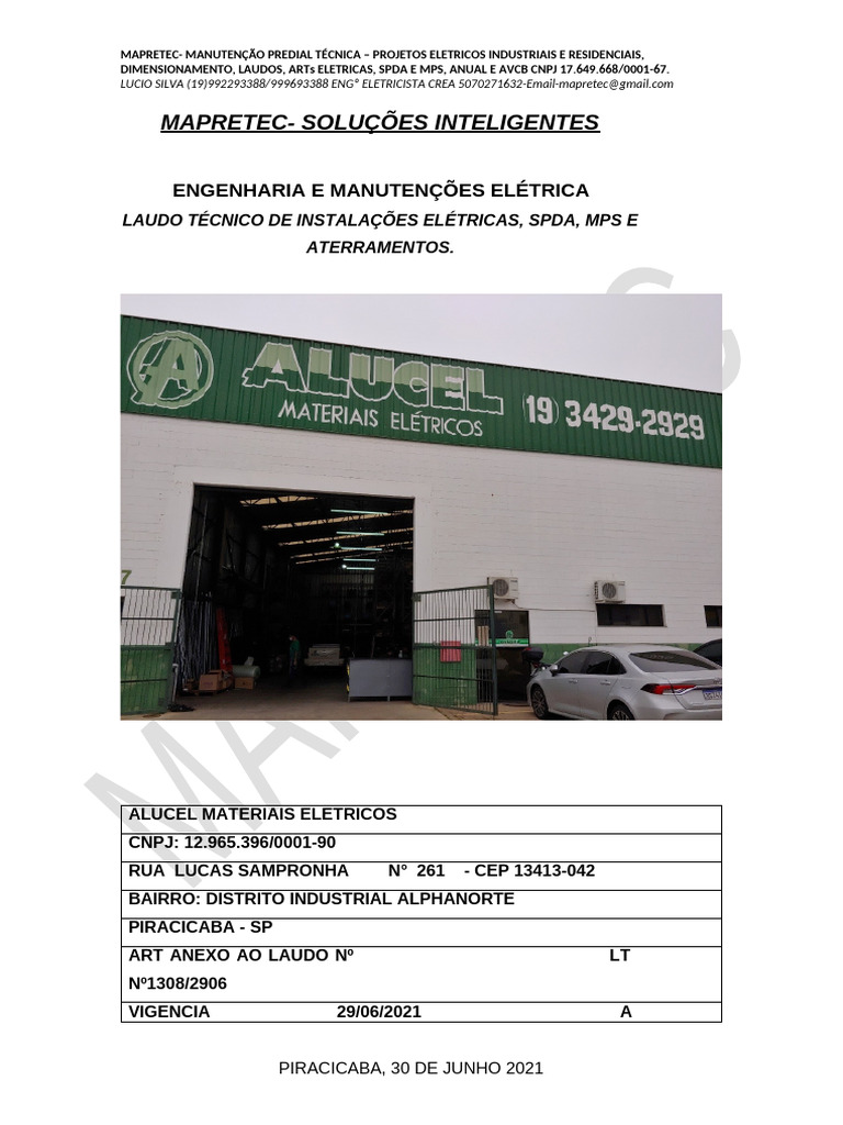 Laudo Eletrico Spda MPS Alucel | PDF