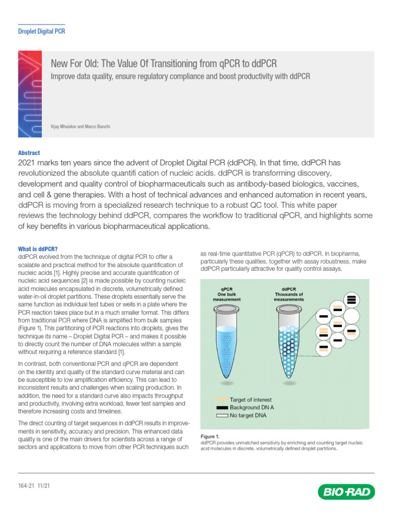 164-21 Bio Rad New For Old-The Value of Transitioning From QPCR To ...