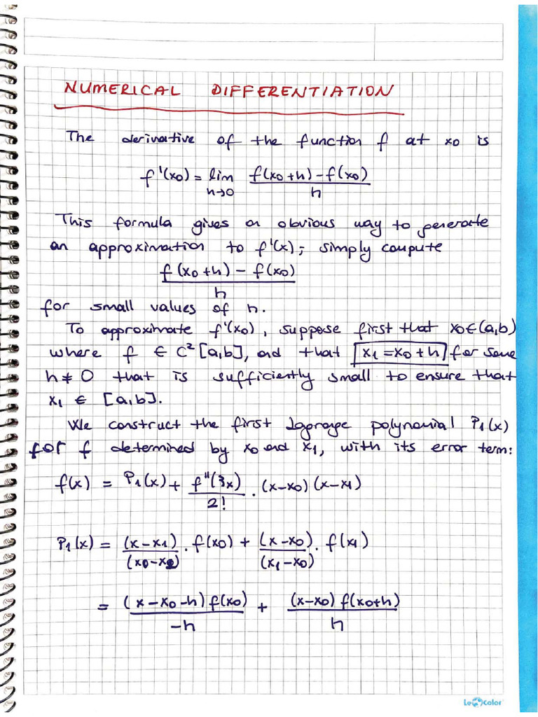 Numerical Diff. and Int. | PDF