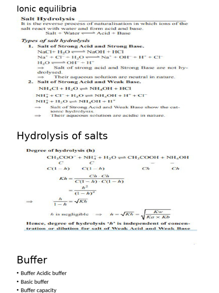 Ionic Equilibria Solubilty and Solubility Product | PDF | Cooking, Food & Wine | Science ...
