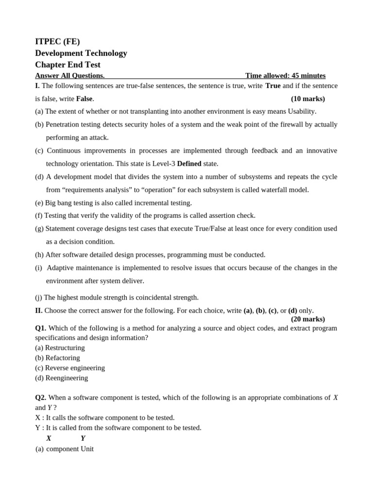 Chapter End Test (FE-Chapter-4) | PDF