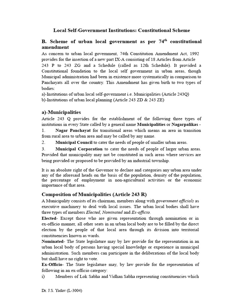 Topic 2 Municipalities Pdf Government Governance