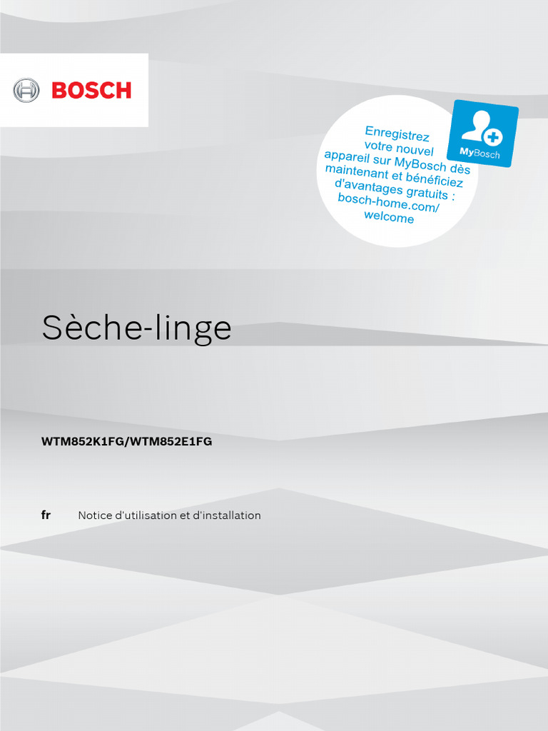 Sèche-Linge: WTM852K1FG/WTM852E1FG | PDF