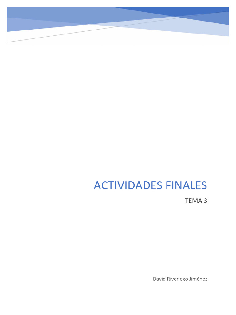 Actividades Finales Tema 3 | PDF