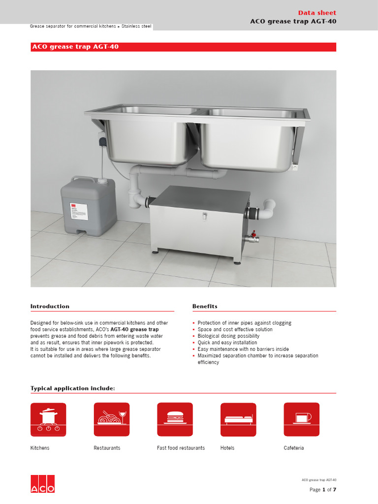AGT-40_ACO_Grease_Trap_UAE_Product_Sheet | PDF
