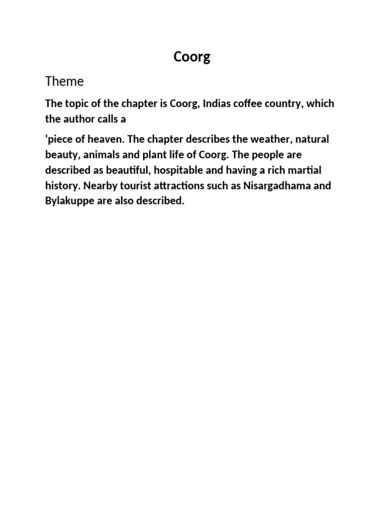 Coorg | PDF