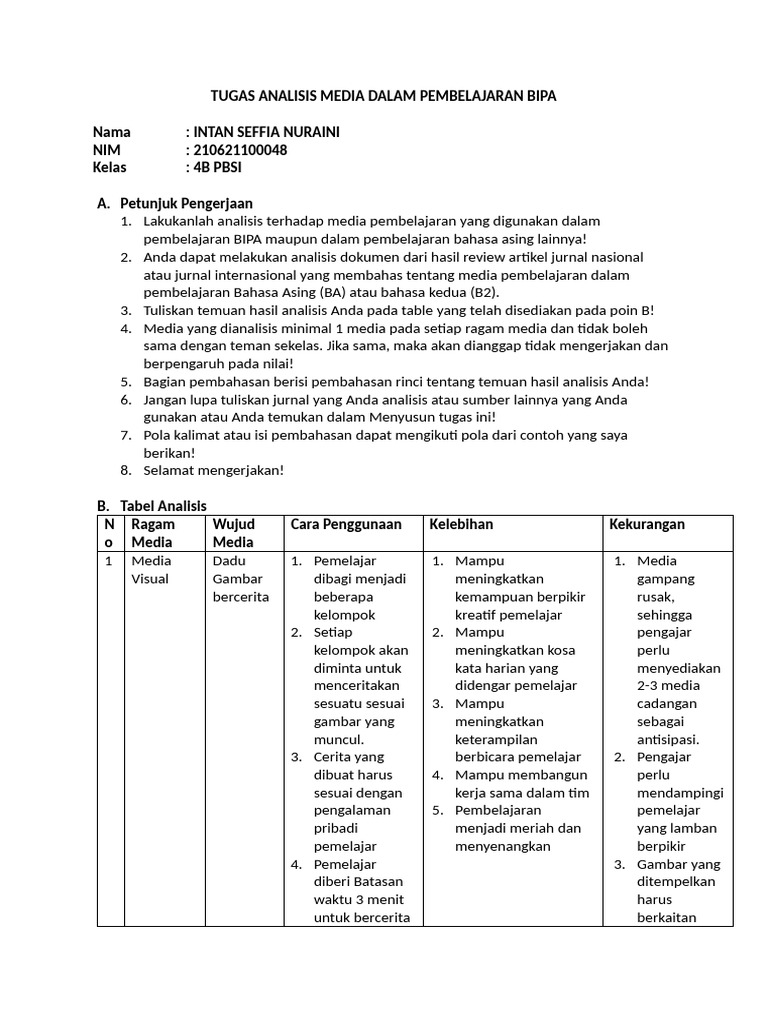 Analisis Media Dalam Pembelajaran BIPA | PDF | Komputer