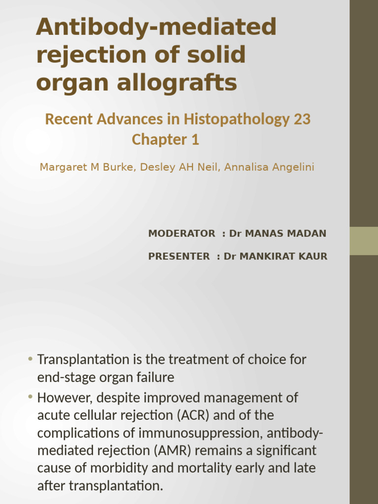 Antibody-Mediated Rejection of Solid Organ Allografts | PDF