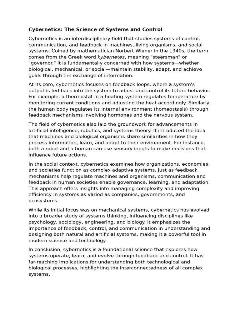 Cybernetics | PDF