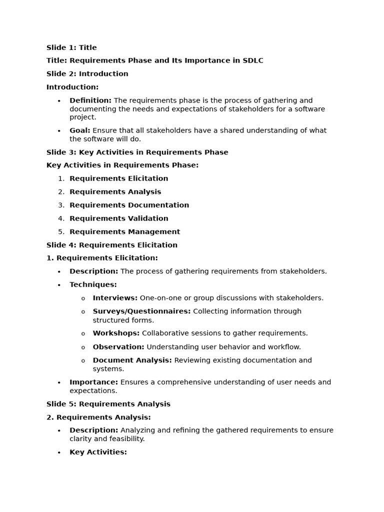 Requirement Phase | PDF