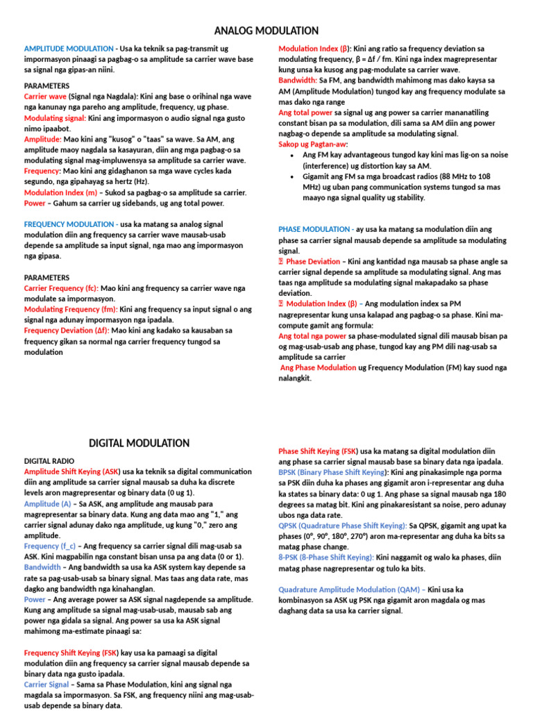 Analog Modulation | PDF