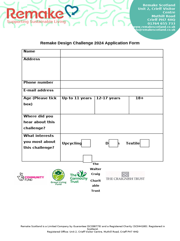 Remake Design Challenge 2024 Application Form | PDF