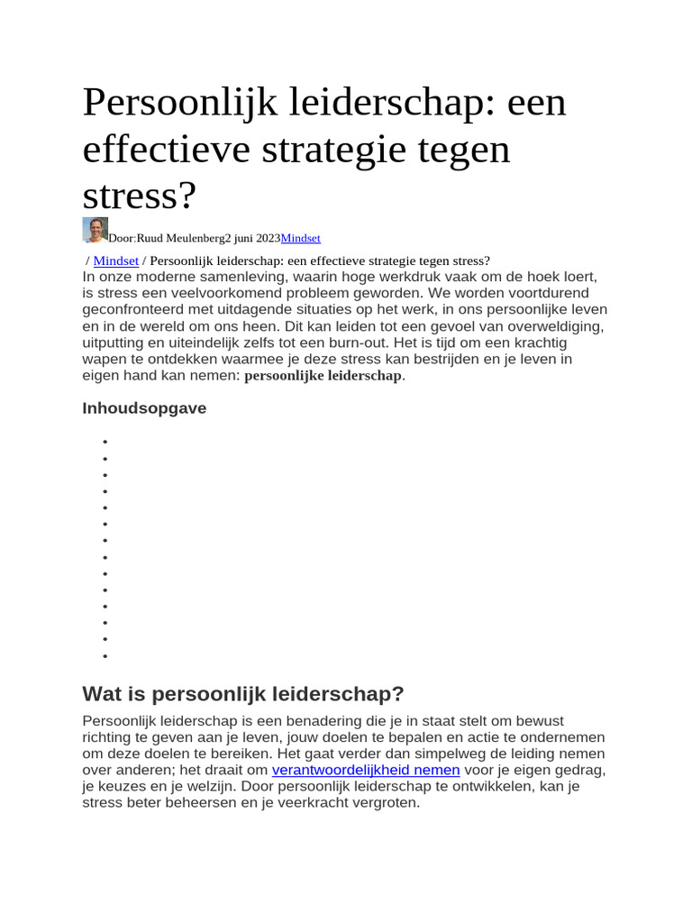 2024-10-13 - 05 - Persoonlijk Leiderschap | PDF