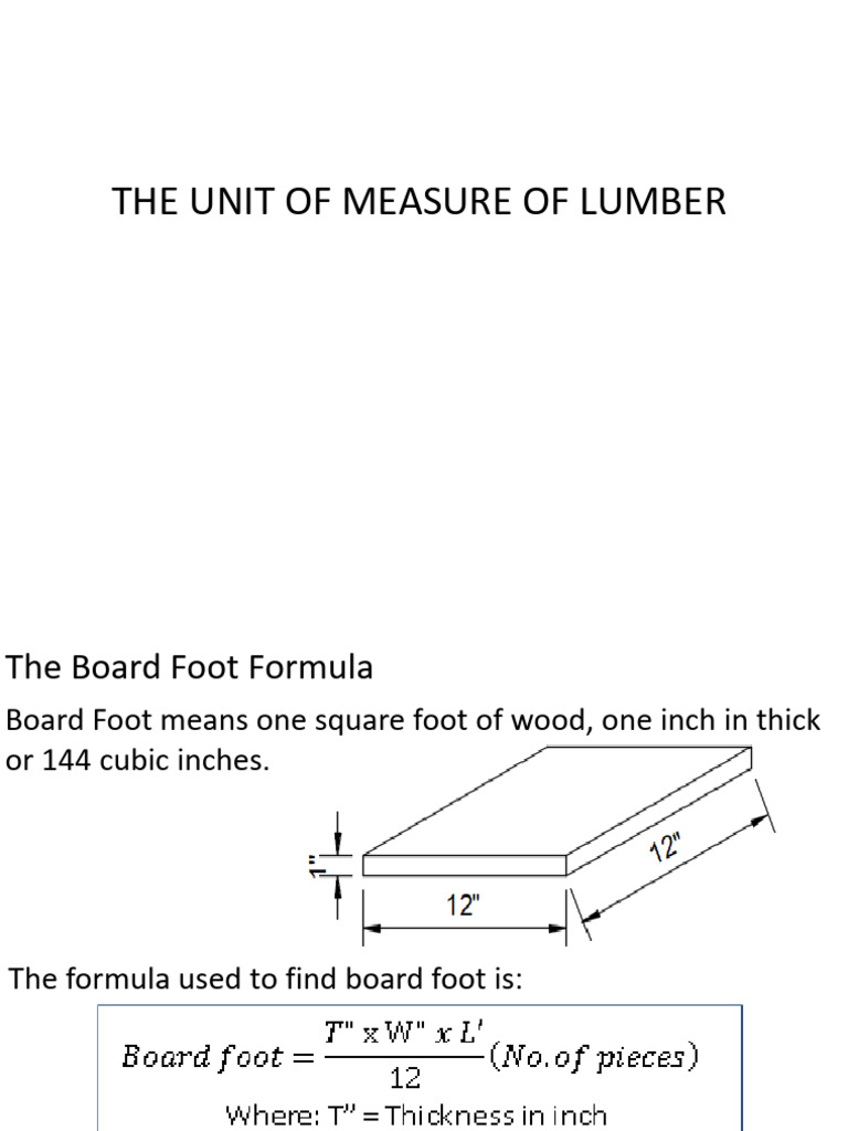 The Unit of Measure of Lumber | PDF