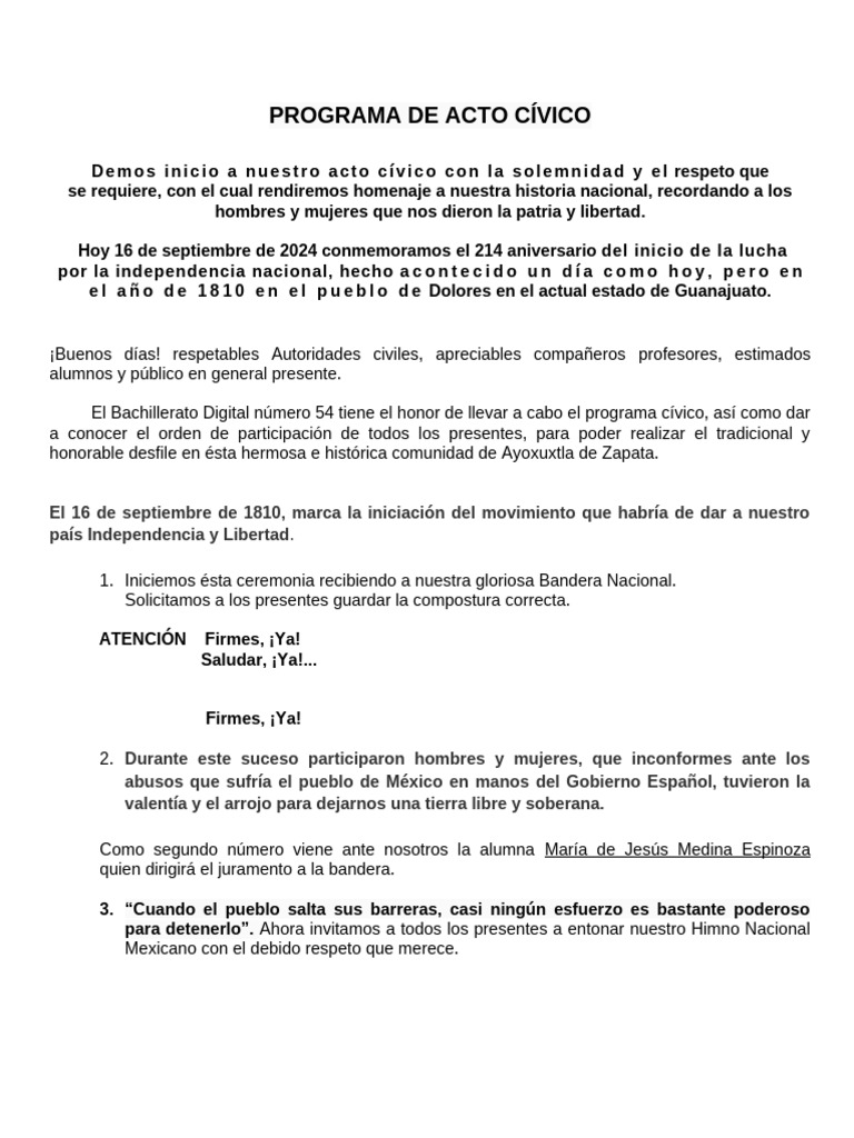 -Programa-de-Acto-Civico-16-de-Septiembre ayoxuxtla terminado | PDF