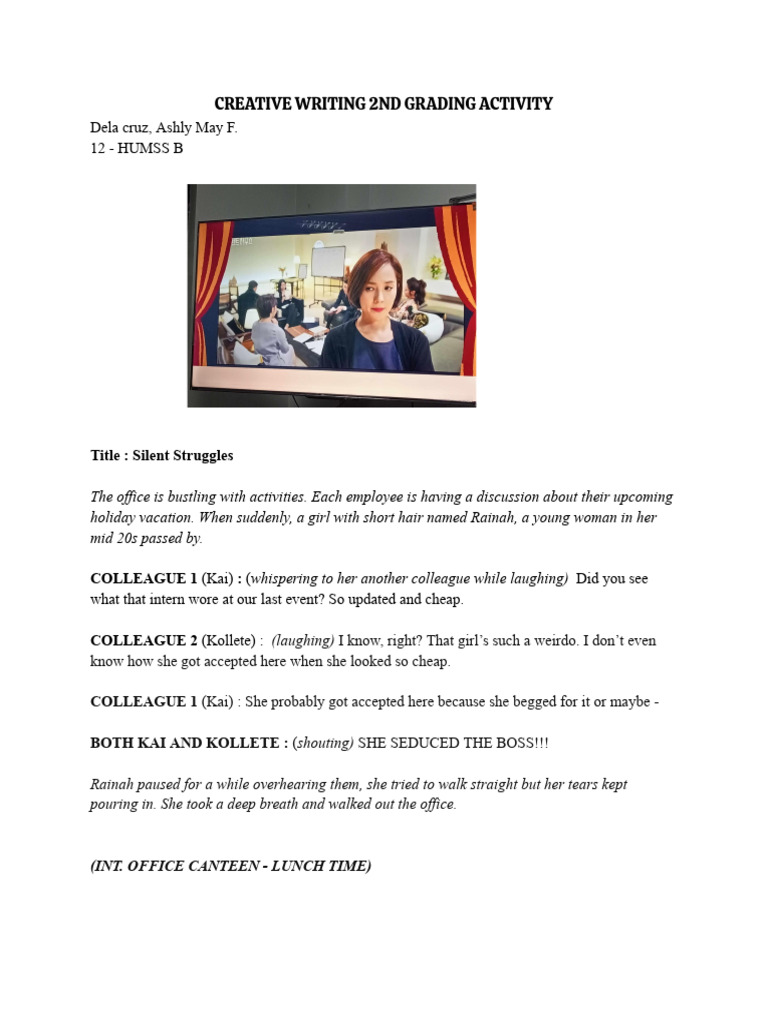 Creative Writing 2nd Grading Activity | PDF