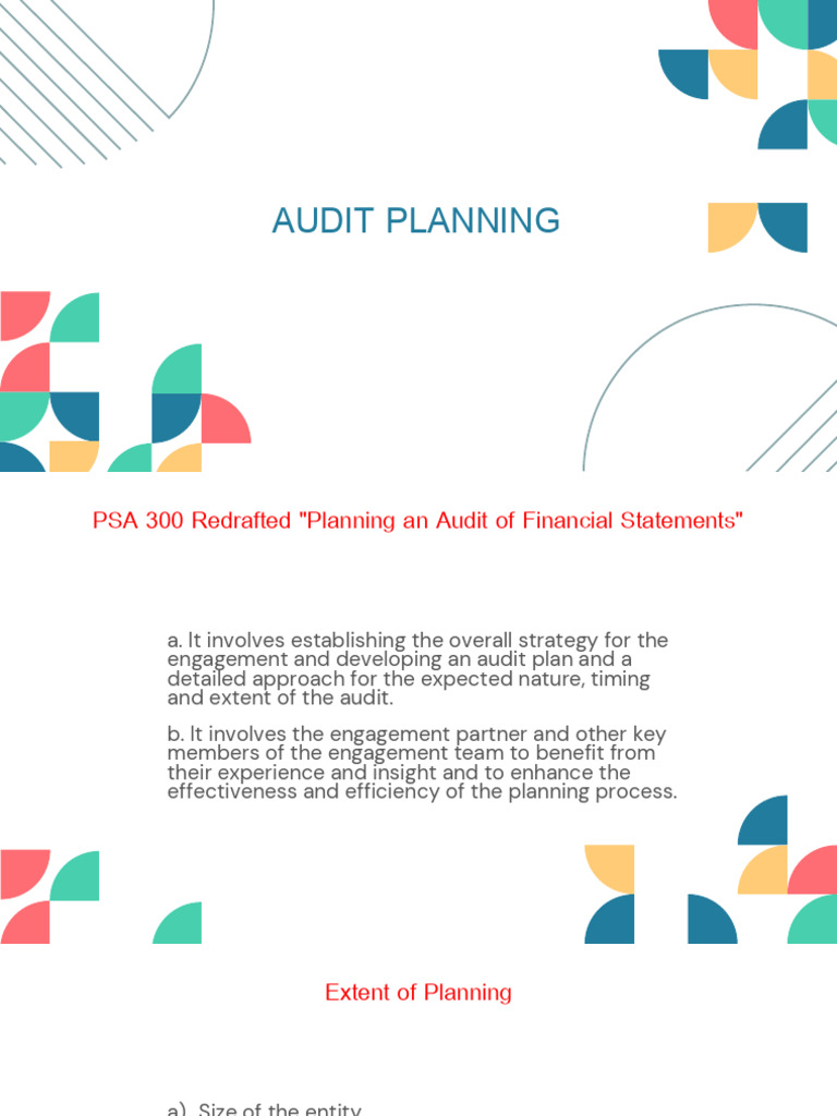 BSA 3105 Audit Planning | PDF