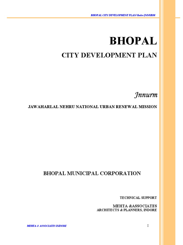 Bhopal City Development Plan Overview | PDF | Slum | Strategic Management