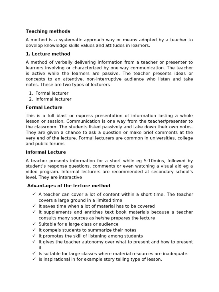 Methods of Teaching | PDF