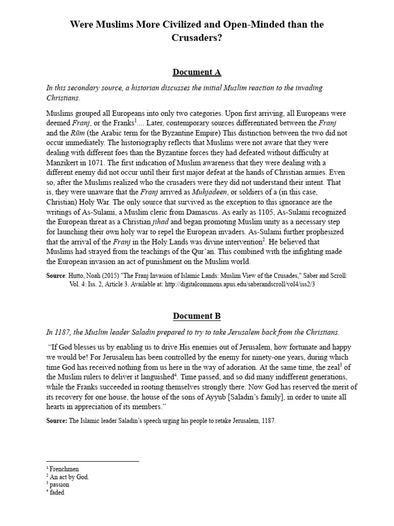 Muslim Perspectives on Crusaders' Invasion | PDF | Saladin | Crusades