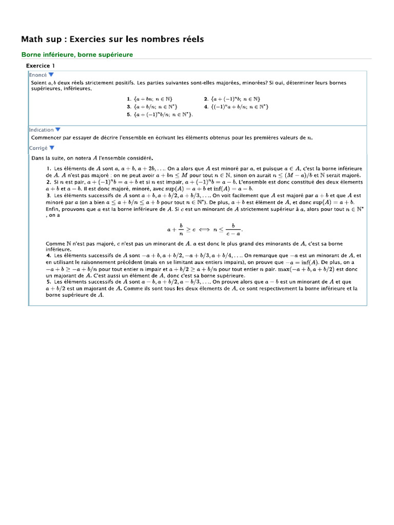 Nombres Réels Bibmath-1 | PDF