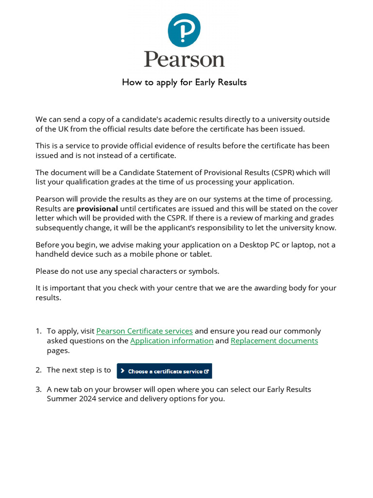 How To Apply For Early Results | PDF | Identity Document | Payments