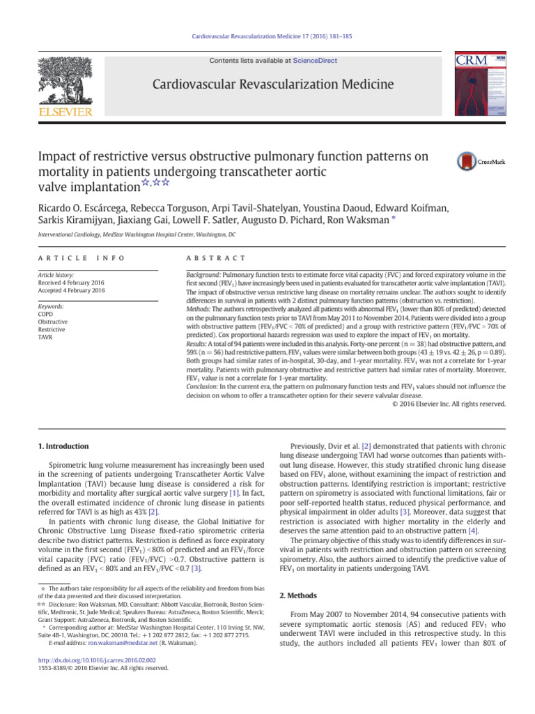 Obstructive + Restrictive Disease | PDF | Cardiology | Chronic ...