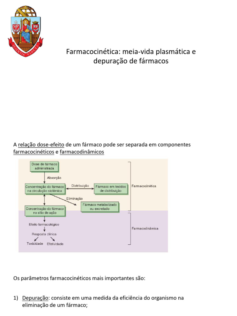 Meia Vida Plasmática e Depuração de Fármacos | PDF